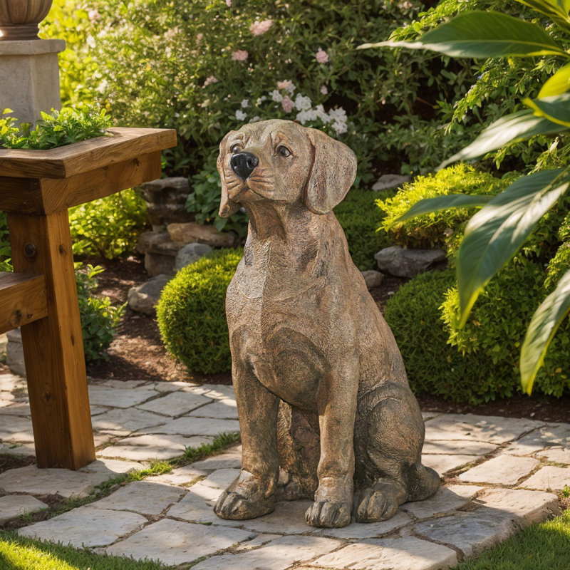 Red Barrel Studio® Outdoor Dog Garden Statue & Reviews | Wayfair