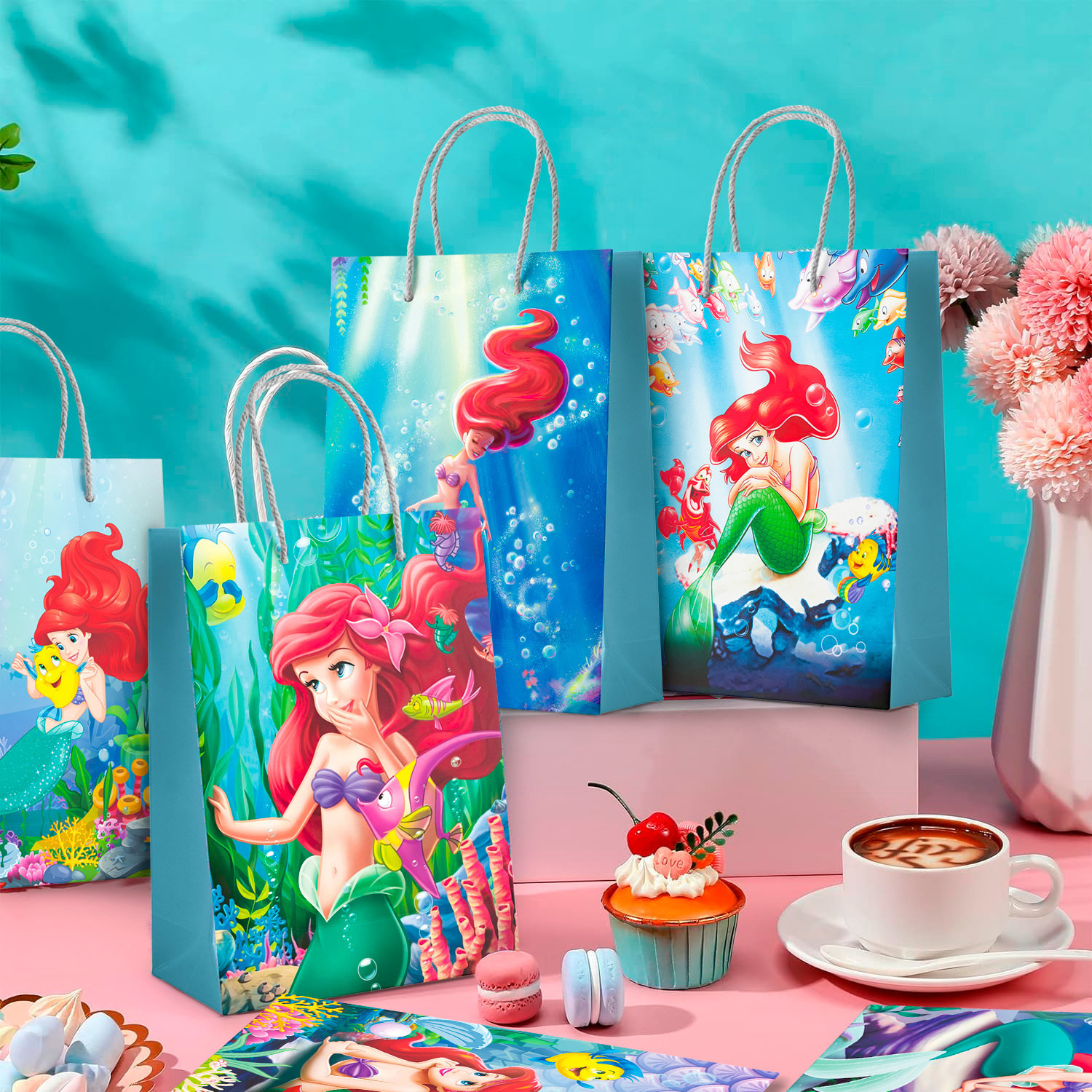The Holiday Aisle® Little Mermaid Party Favor Bags, Mermaid Party Bags ...