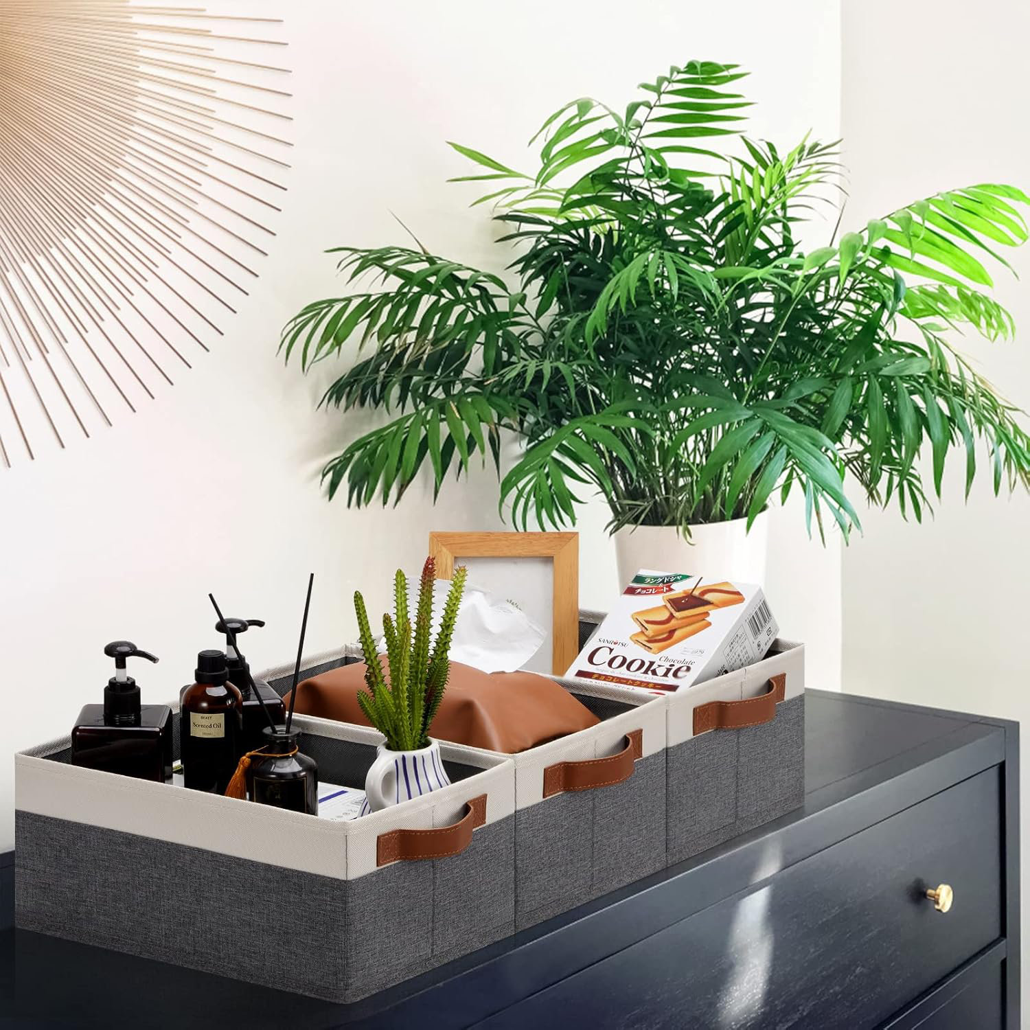 Hokku Designs Small Fabric Storage Bins With Handles 6 Pack 11.8" X 7. ...