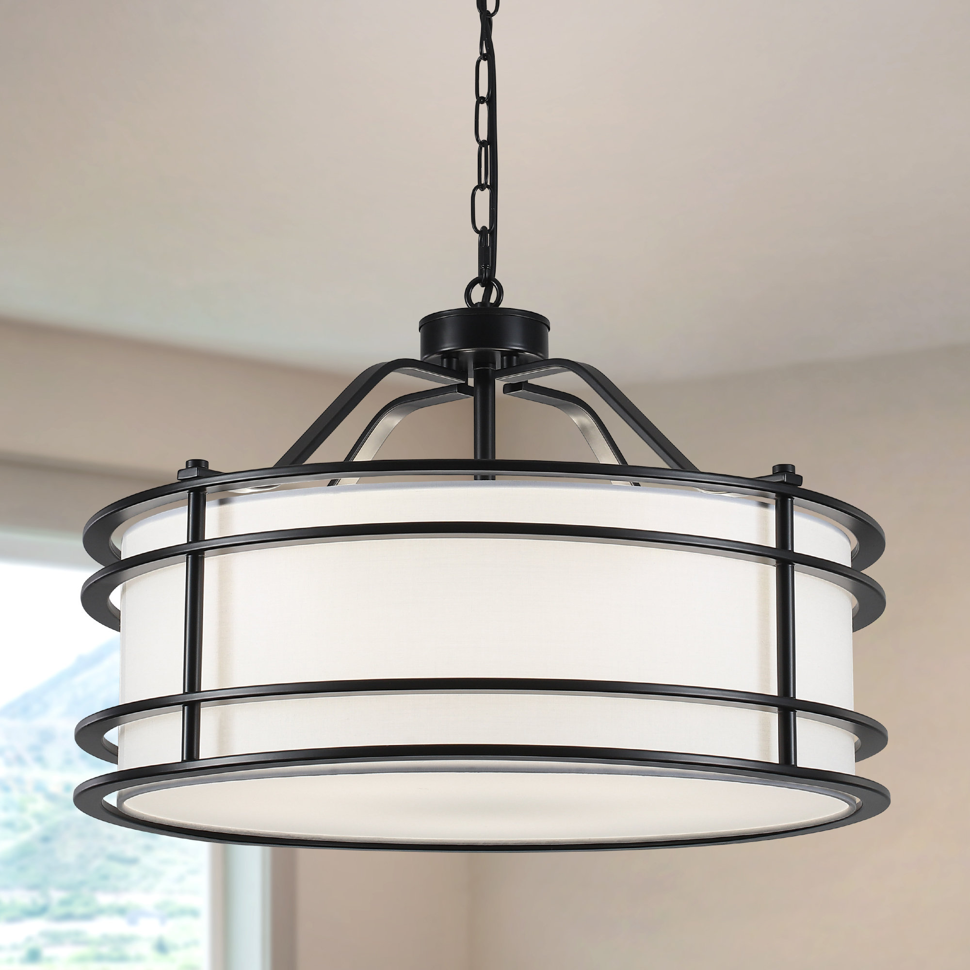 Ebern Designs 5 - Lights Dimmable Drum Chandelier Modern Farmhouse ...