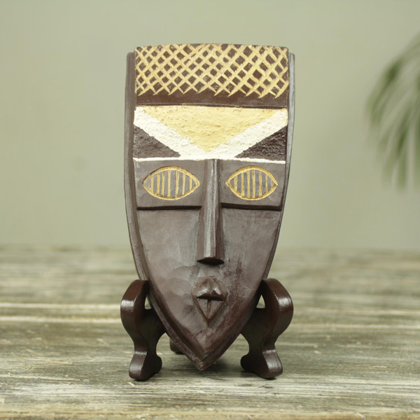 World Menagerie Hetty Decorative Handcrafted Genuine African Mask and ...