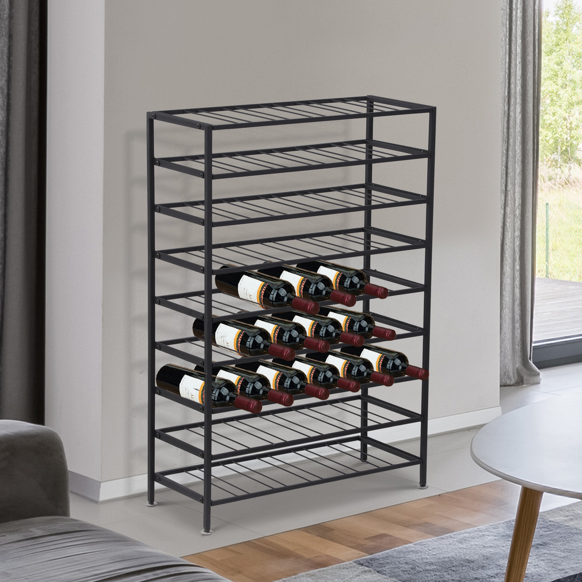 Red Barrel Studio® Paulinr 54 Bottle Floor Wine Bottle Rack & Reviews ...