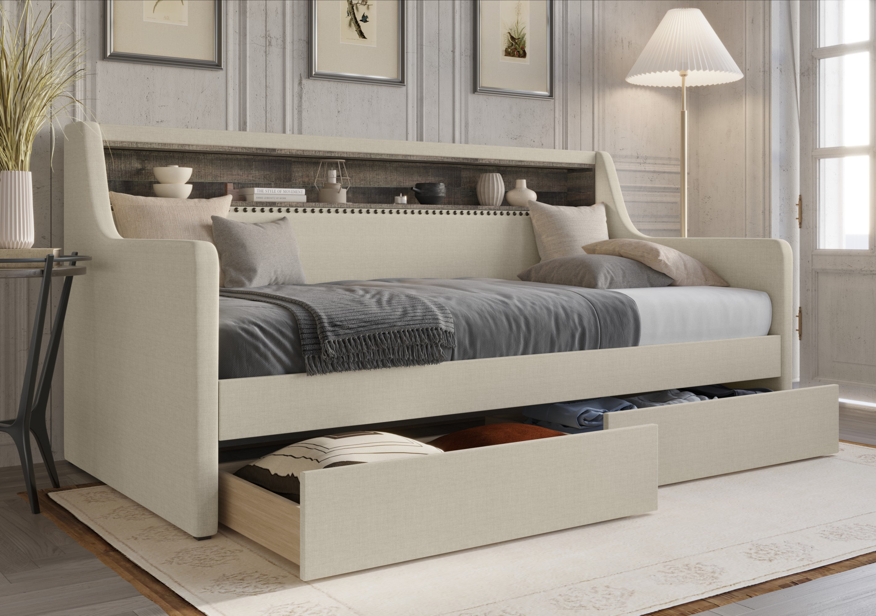 Wade Logan® Amylah Upholstered Twin Daybed & Reviews | Wayfair