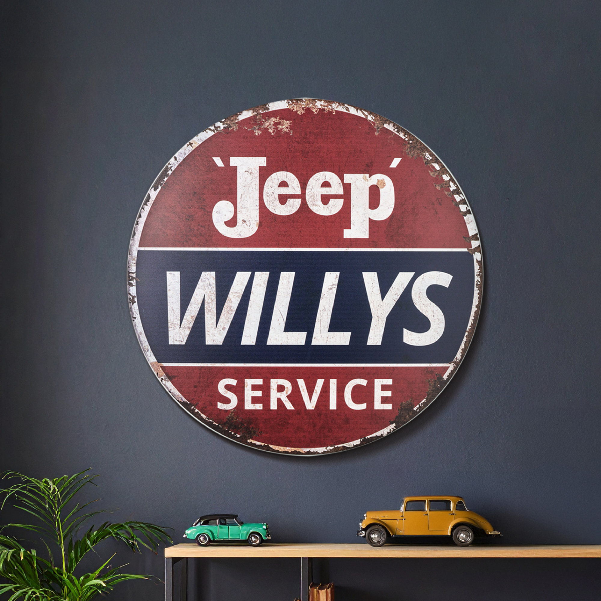 American Art Decor Jeeps Willy's Metal Sign 30" - Vintage Wall Art ...