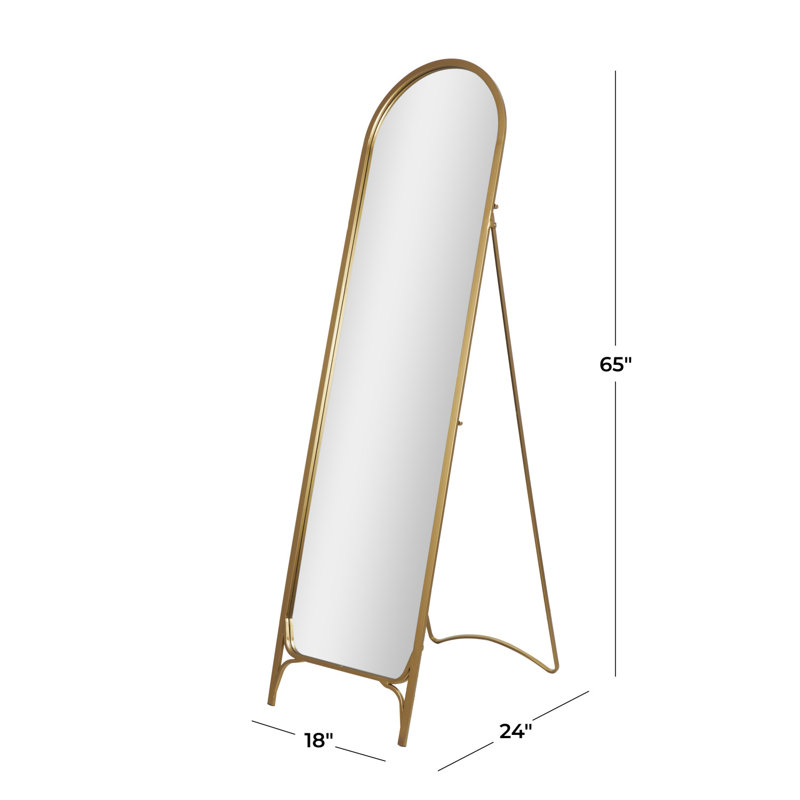 Novogratz Metal Arched Freestanding Foldable Gold Floor Mirror ...