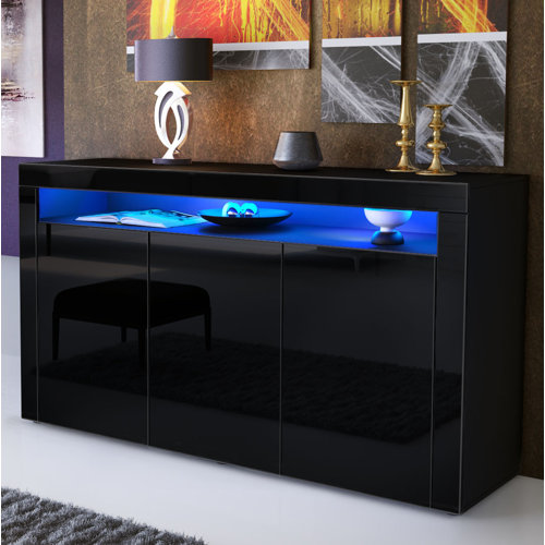 Sideboard Schwarz Hochglanz
