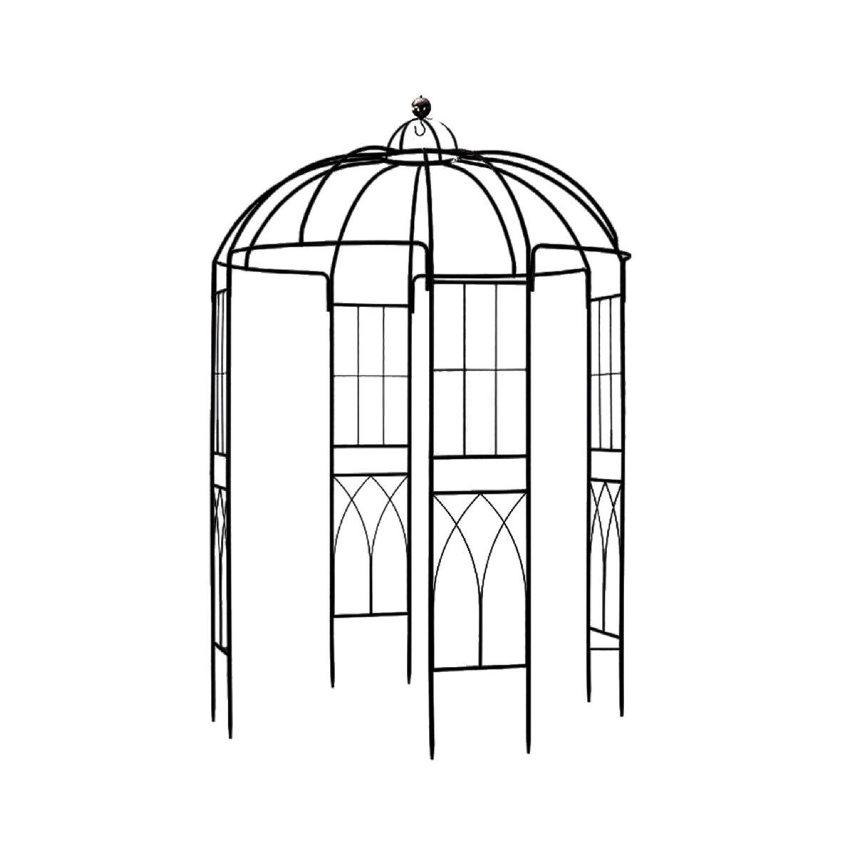 Scendor 9ft High X 6.8ft Wide Garden Arch Arbor French Style Birdcage ...