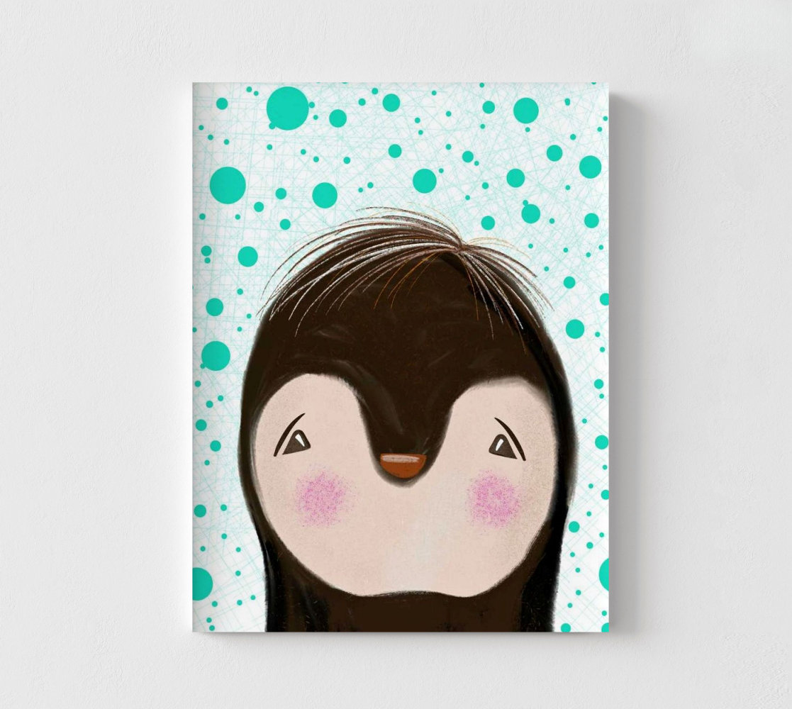 WeFrameArt Small Baby Penguin Illustration Nursery Poster, Baby Bird ...