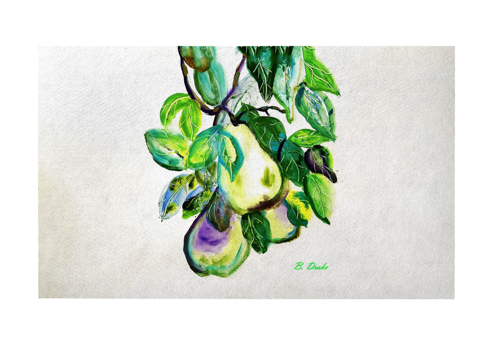 East Urban Home Hanging Pears 50 in. x 30 in. Non-Slip Indoor Outdoor ...