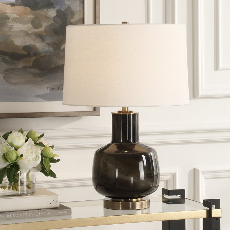 Everly Quinn Meretsky Charcoal Table Lamp | Wayfair