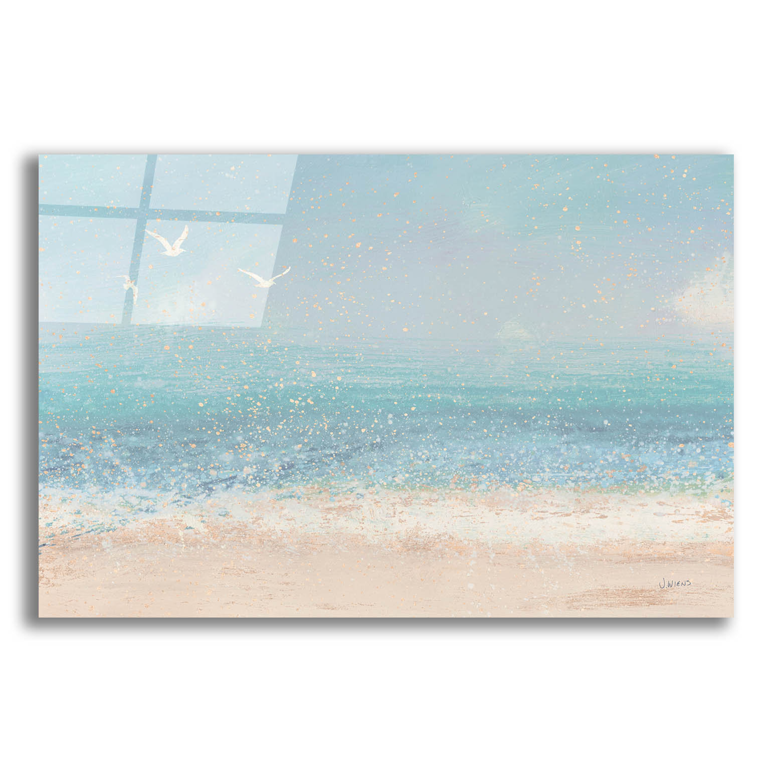 Wrought Studio™ 'Splatter Beach 1 Neutral' by James Wiens Acrylic Glass ...