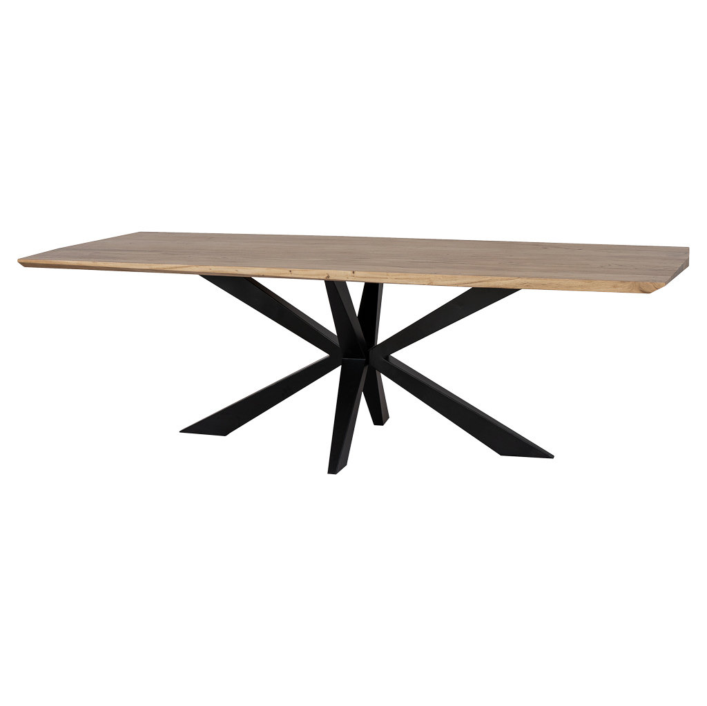 Union Rustic Hercules ACACIA WOOD CONICAL EDGE DINING TABLE WITH OLEUM ...