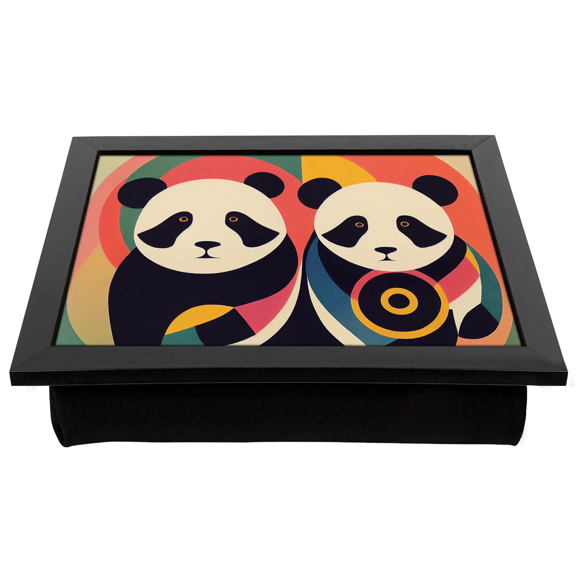 17 Stories Abstract Pandas Vol.2 Lap Tray with Cushion | Wayfair.co.uk