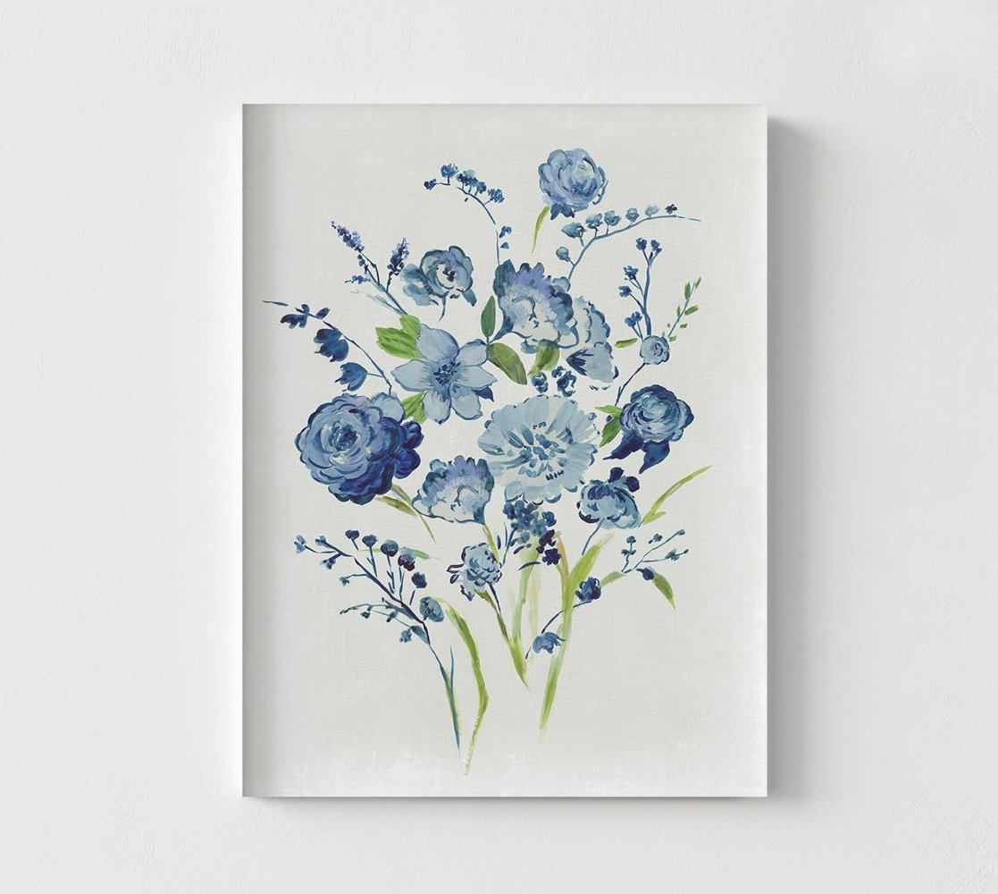 WeFrameArt Blue Florals II By Asia Jensen, Navy Blue Floral Bouquet ...