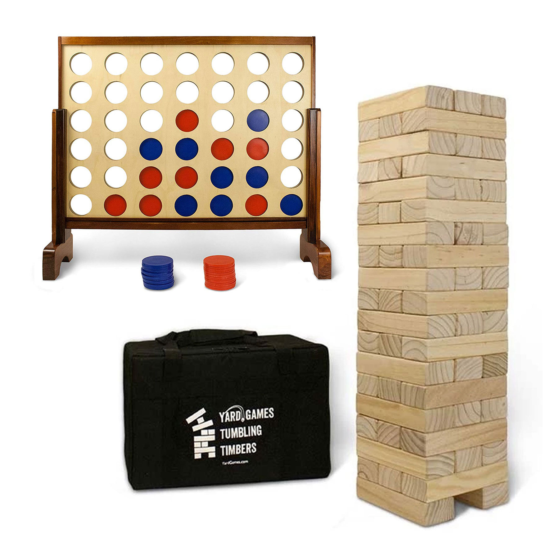 Yard Games Yardgames Giant Tumbling Timbers Wood Stacking Game Bundle ...
