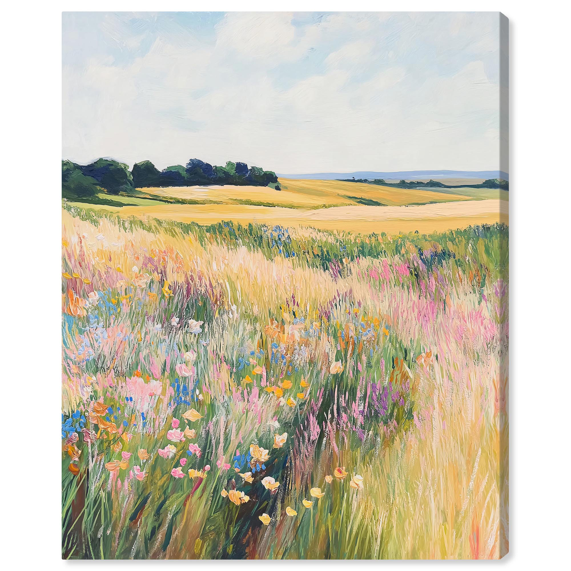 Art Remedy Open Field II Canvas Landscape Paintings by Art Remedy | Wayfair
