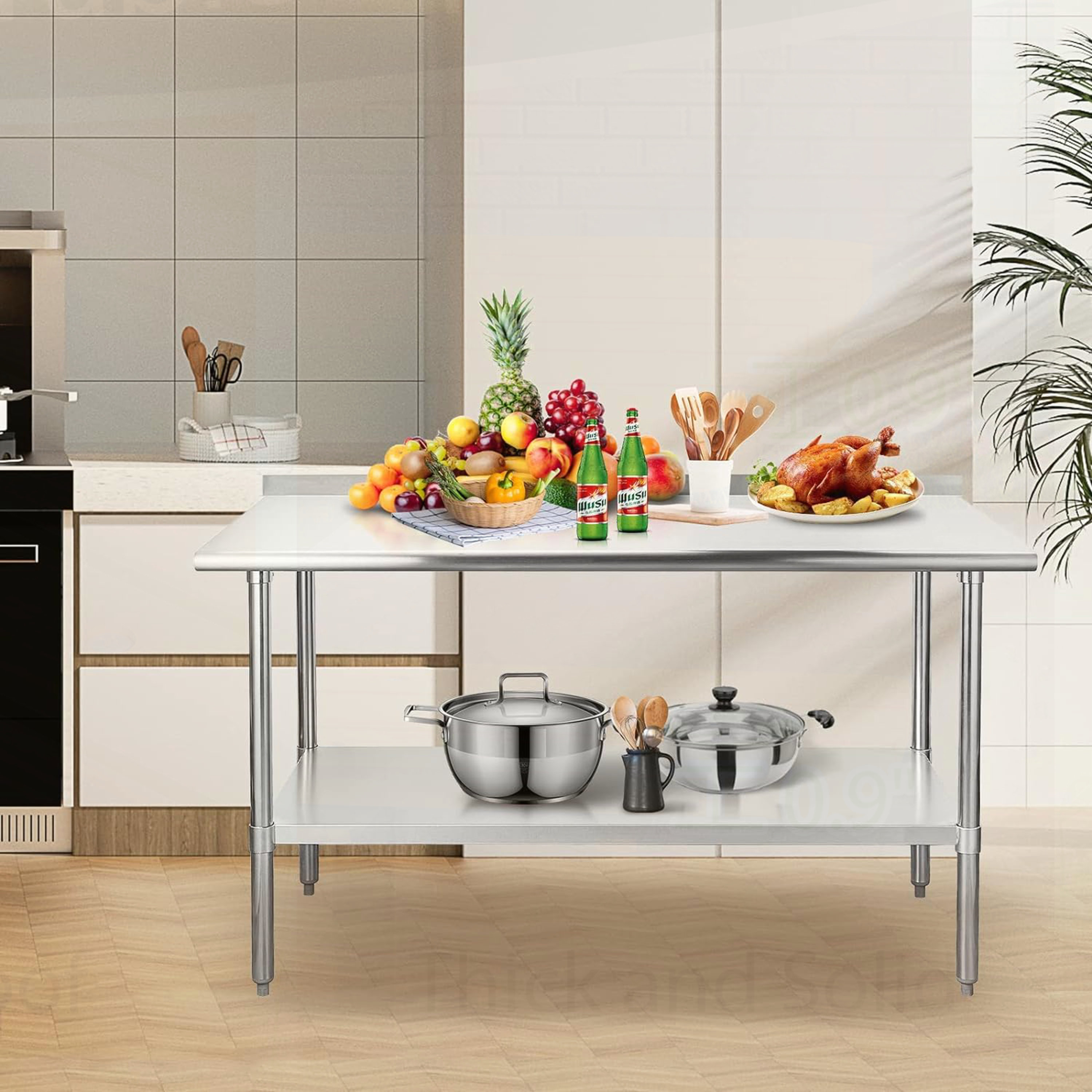 Mint Pantry® Stainless Steel Table 24 x 60 Inches Metal Prep Table with ...