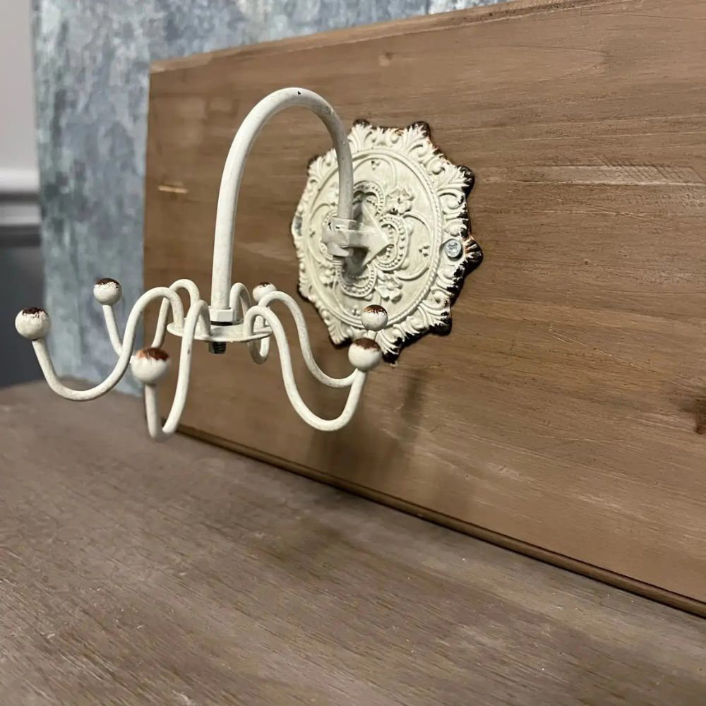 Ophelia & Co. Pewter Hook in Distressed White Finish | Wayfair