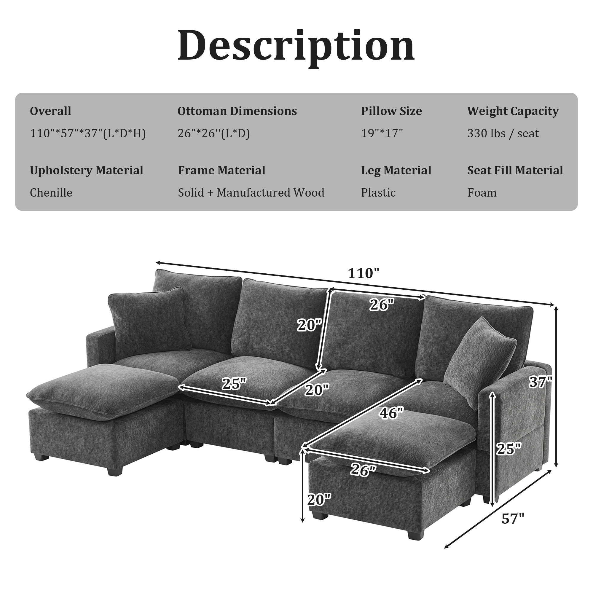 Latitude Run® Ganje 6 - Piece Upholstered Sectional | Wayfair