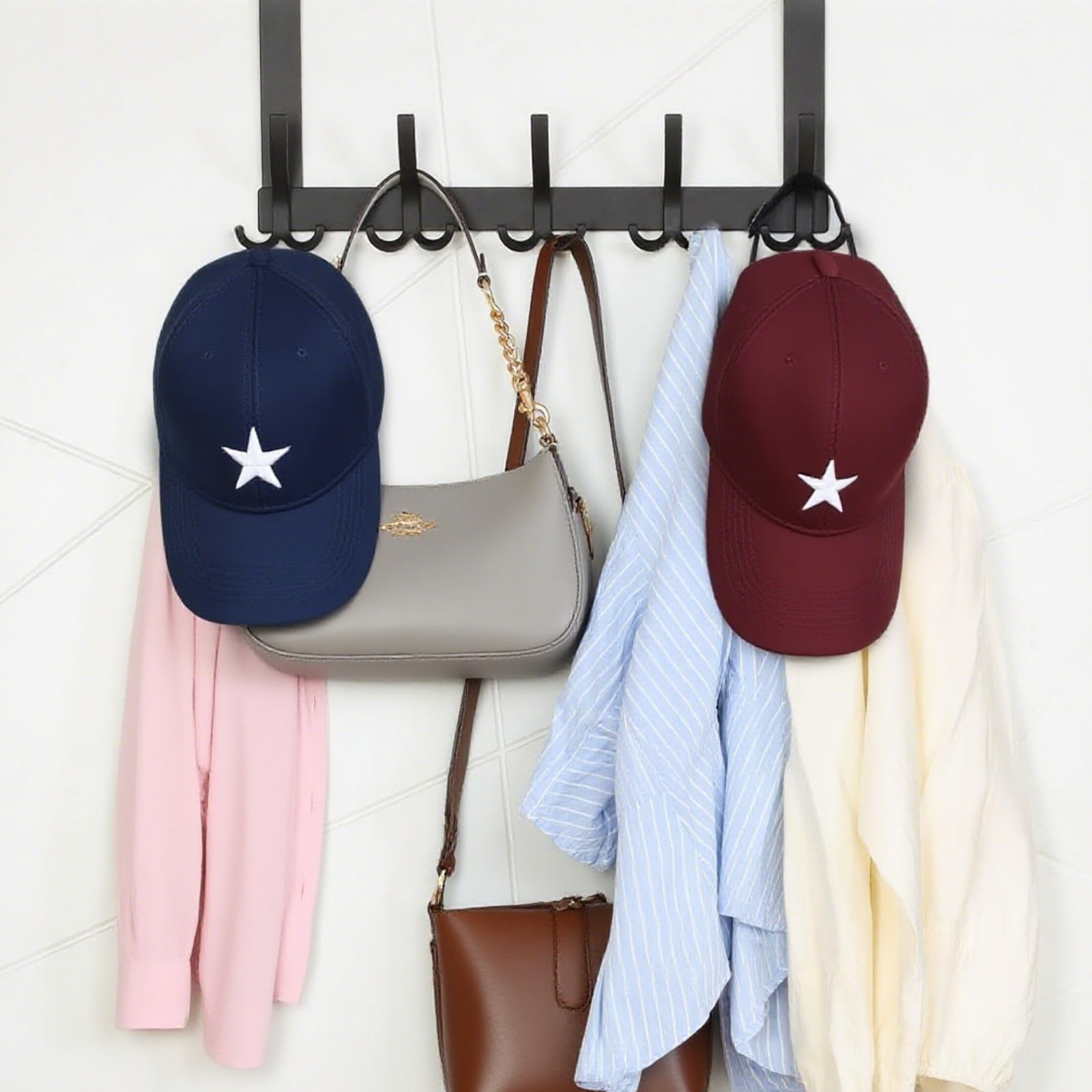 DRODE Over The Door Hooks With 5 Triple Coat Hooks For Bathroom ...
