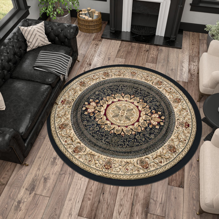Astoria Grand Clarence Performance Black/Beige Rug & Reviews | Wayfair