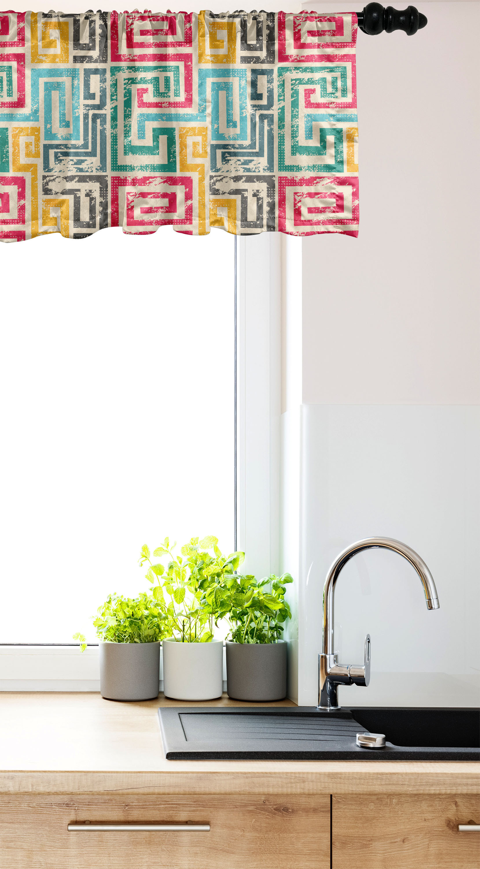 Ambesonne Blue and Green Valance Pack of 2 Antique Flowers | Wayfair