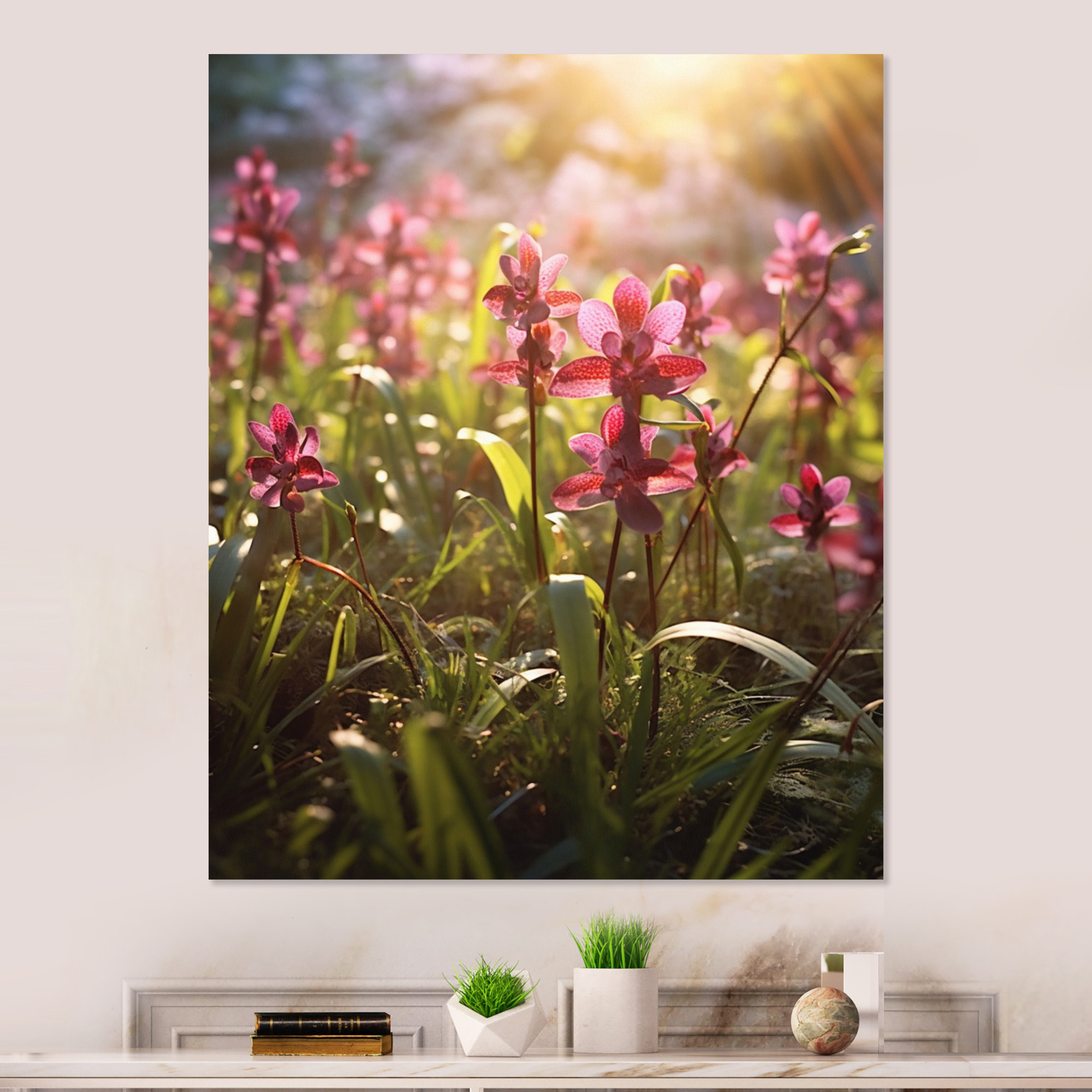 Ebern Designs Pink Green Exotic Orchids Elegance - Orchids Metal Wall ...