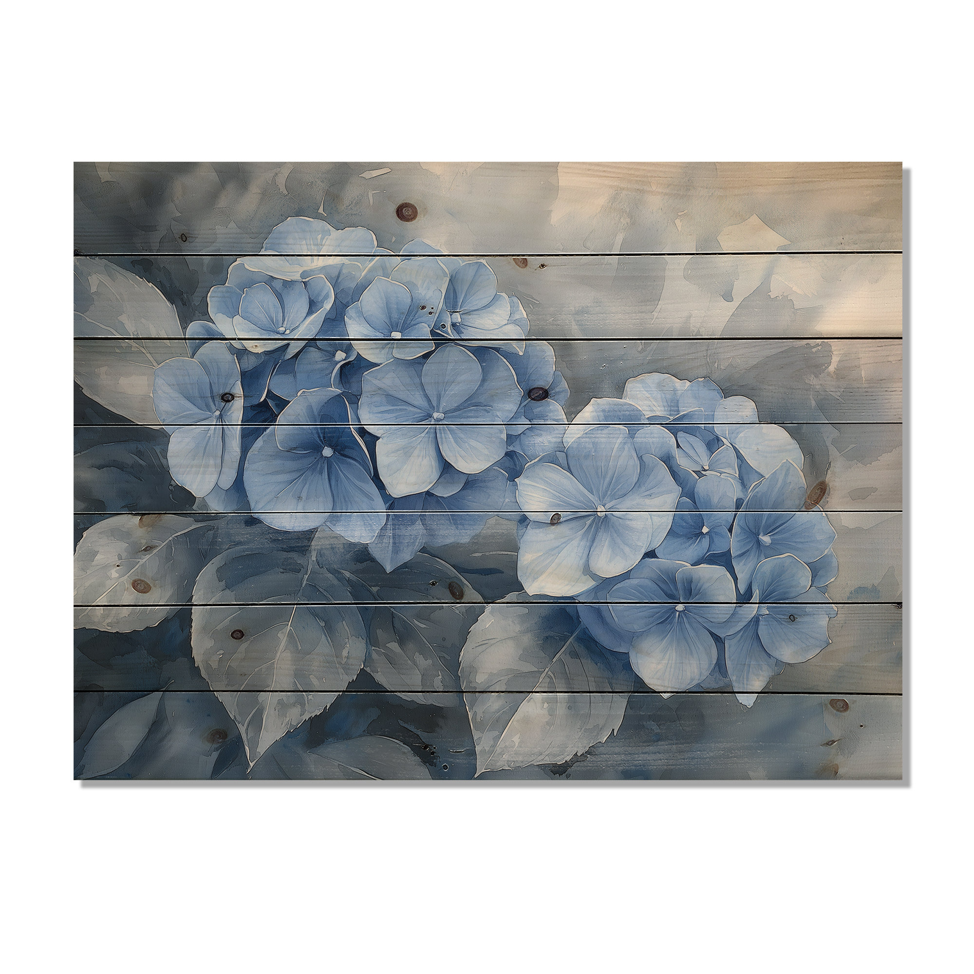 Ophelia & Co. Hydrangeas In Greyscale Garden II - Hydrangea Wood Wall ...