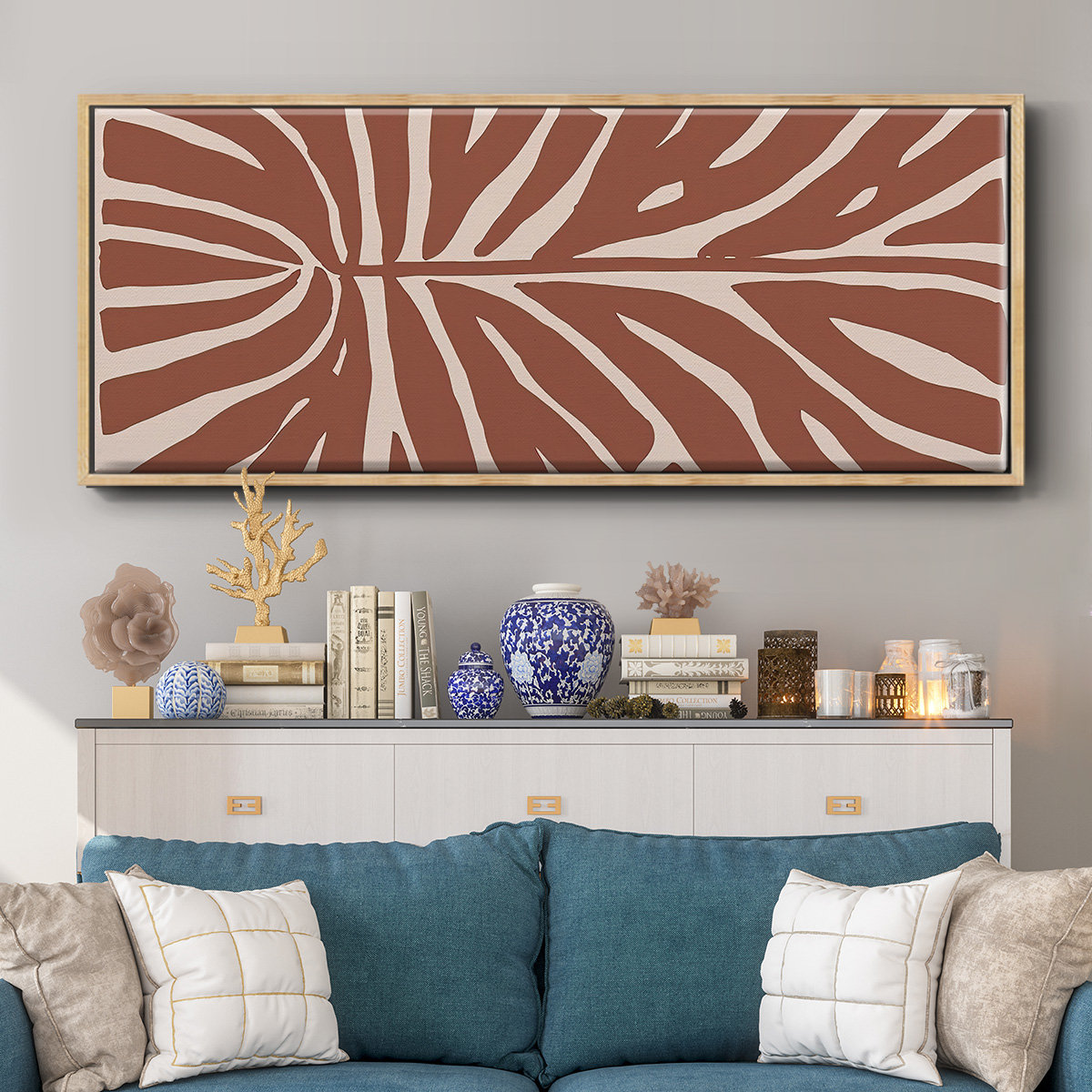 Wexford Home Terra Cotta Block Palms III- Framed Canvas | Wayfair