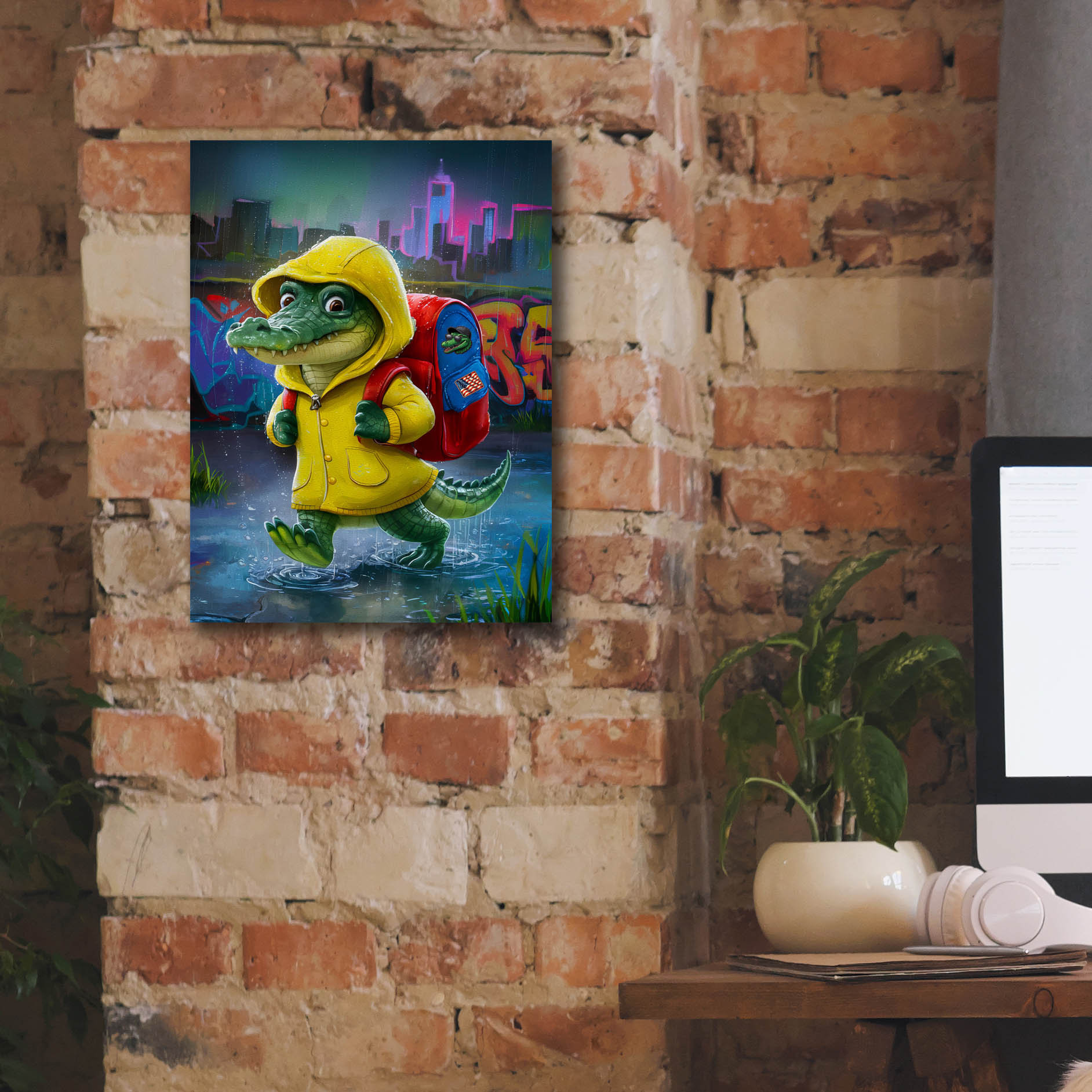 Zoomie Kids 'Baby Croc Going To School' by Andreas Magnusson Canvas ...