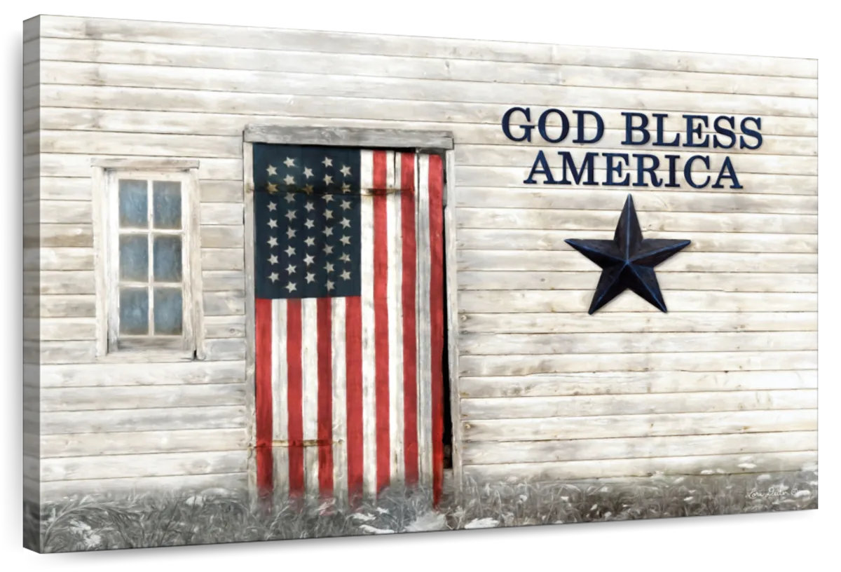 Ebern Designs Borges God Bless American Flag | Wayfair
