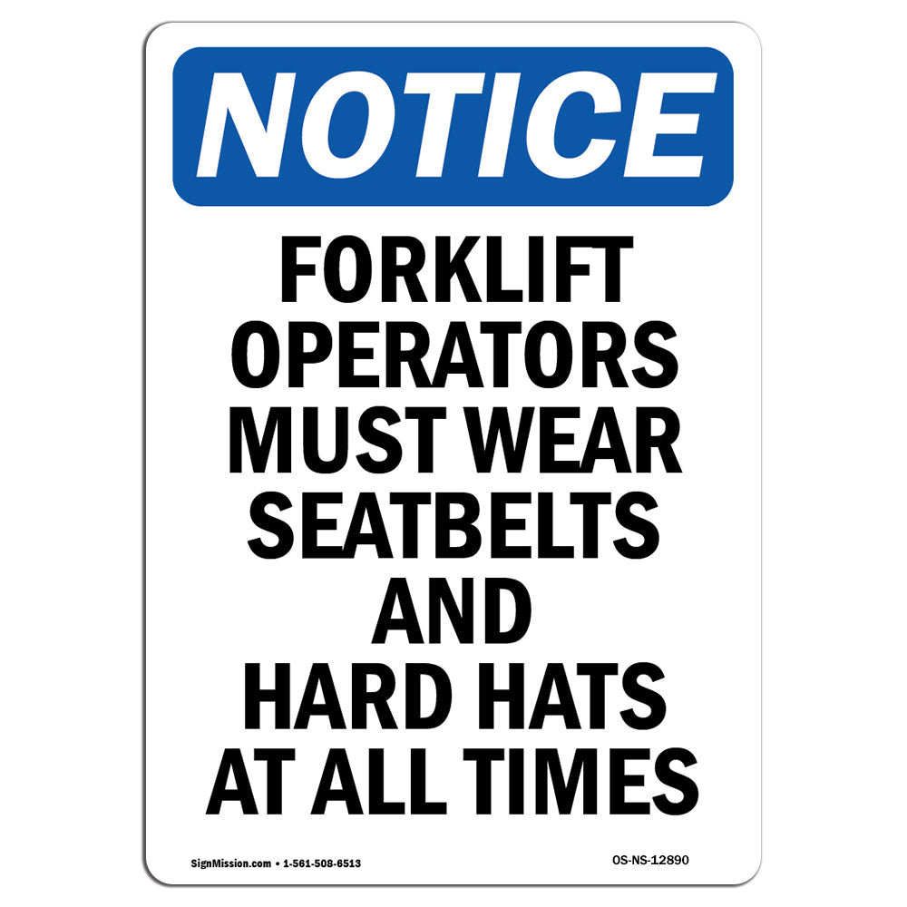 SignMission Forklift Operators Must Wear Seatbelts Sign | Wayfair