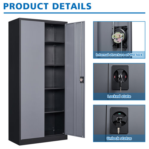 WFX Utility™ Reposa Metal Single Storage Cabinet ( 70.87'' H x 31.5'' W ...