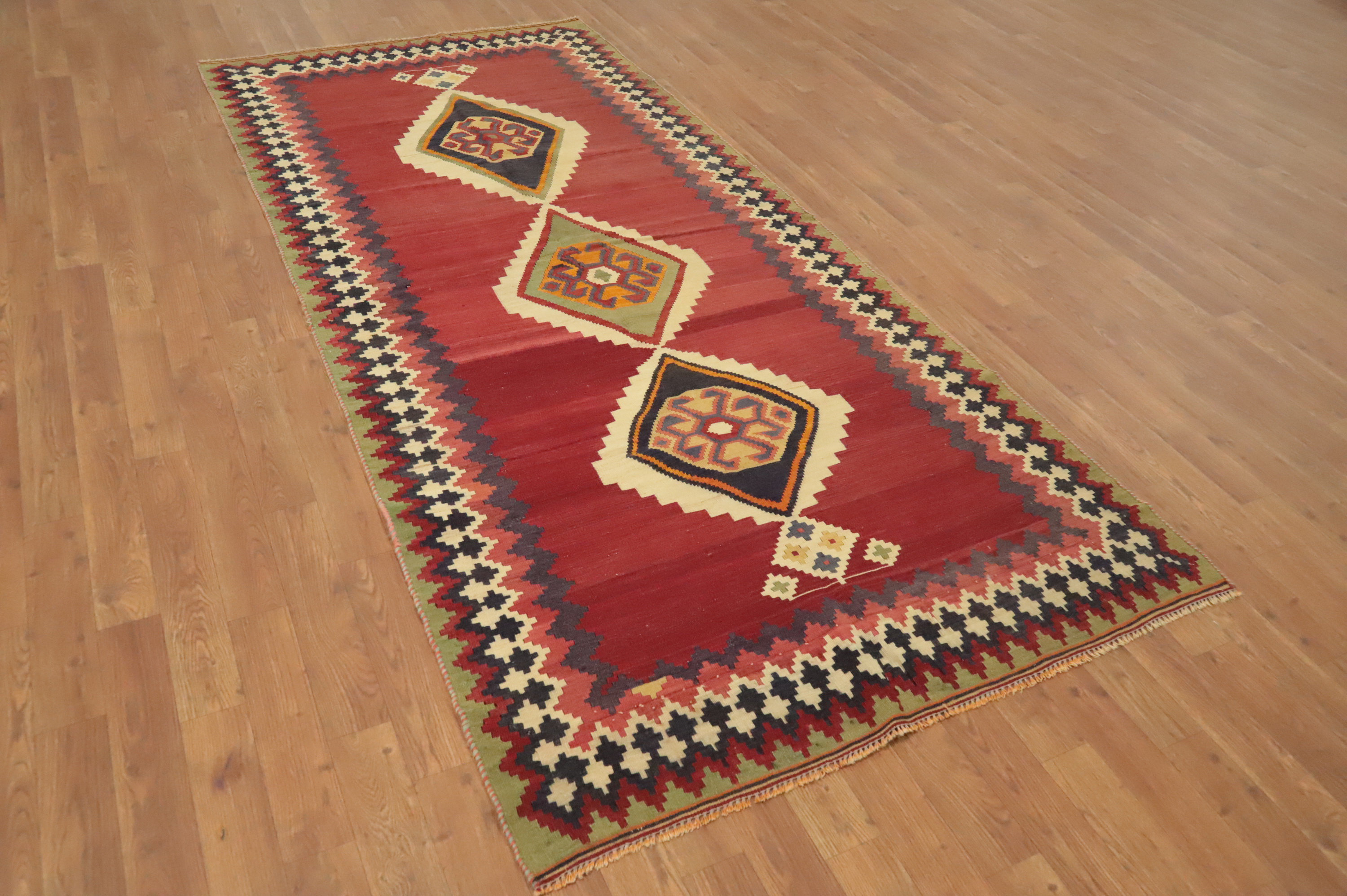 Isabelline Vegetable Dye Kilim Oriental Runner Rug 4x9 | Wayfair