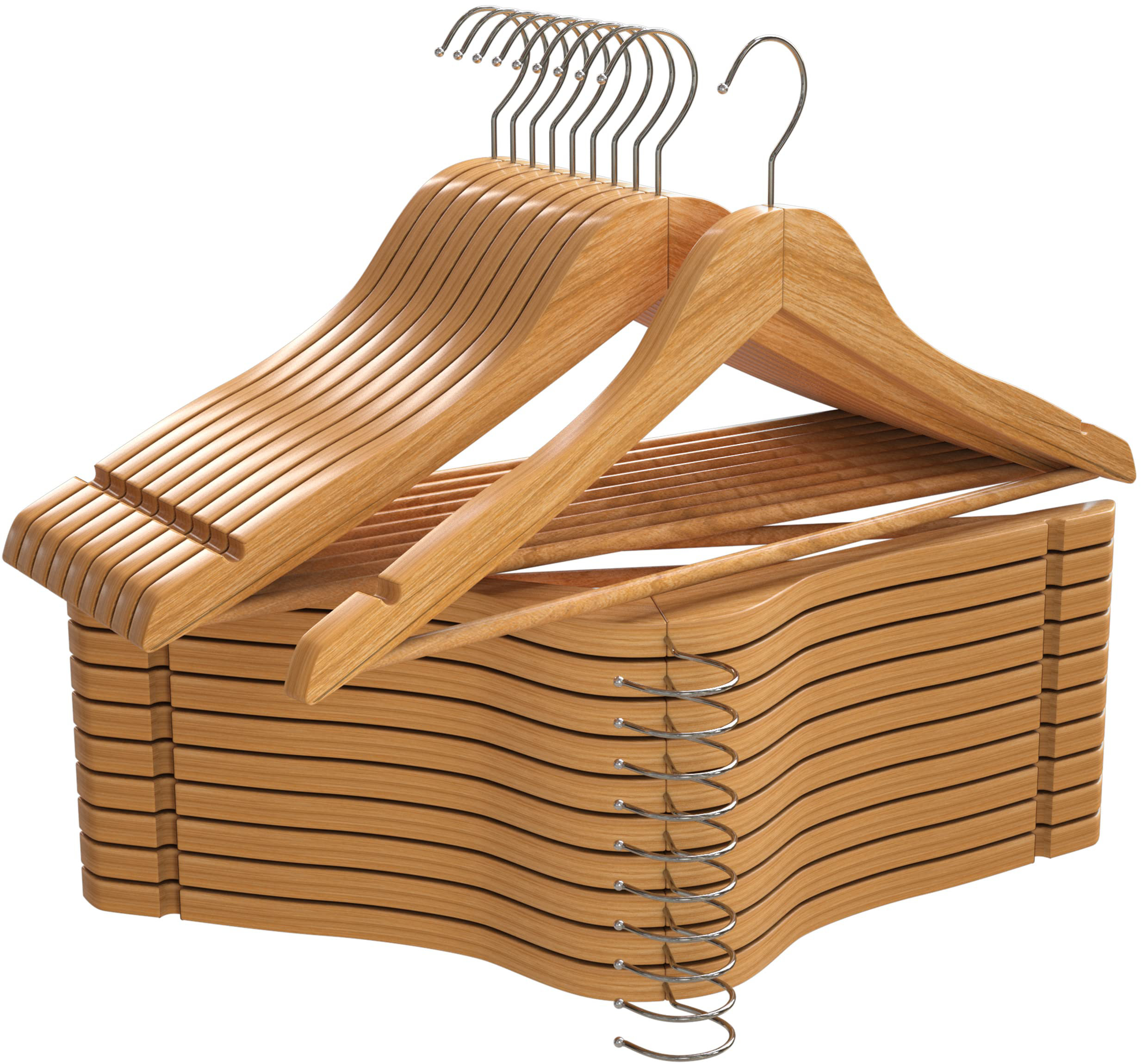 Hokku Designs Premium Wooden Hangers Pack - Durable & Slim Coat Hanger ...