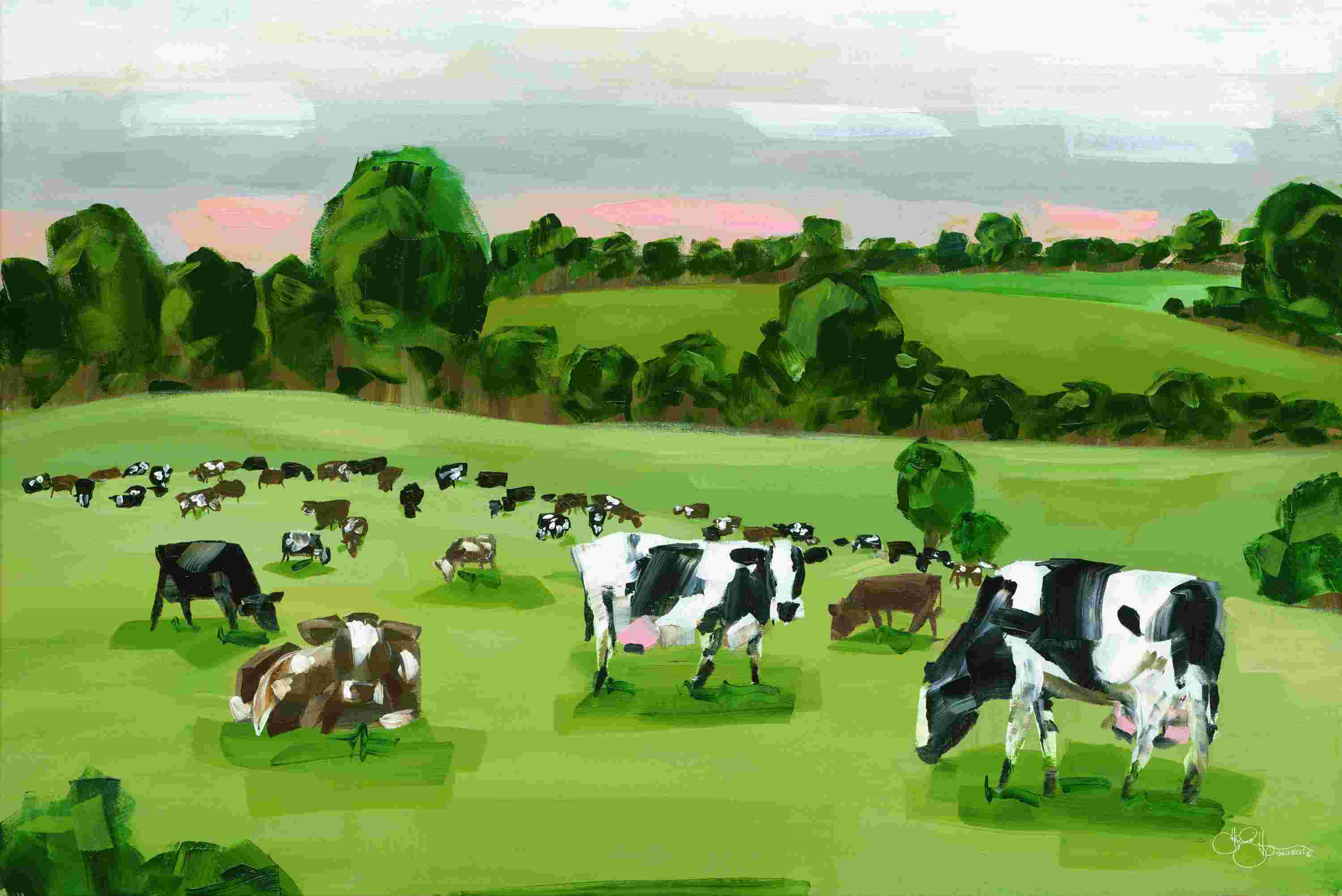 Rosalind Wheeler Abstract Field Of Cows - Wayfair Canada