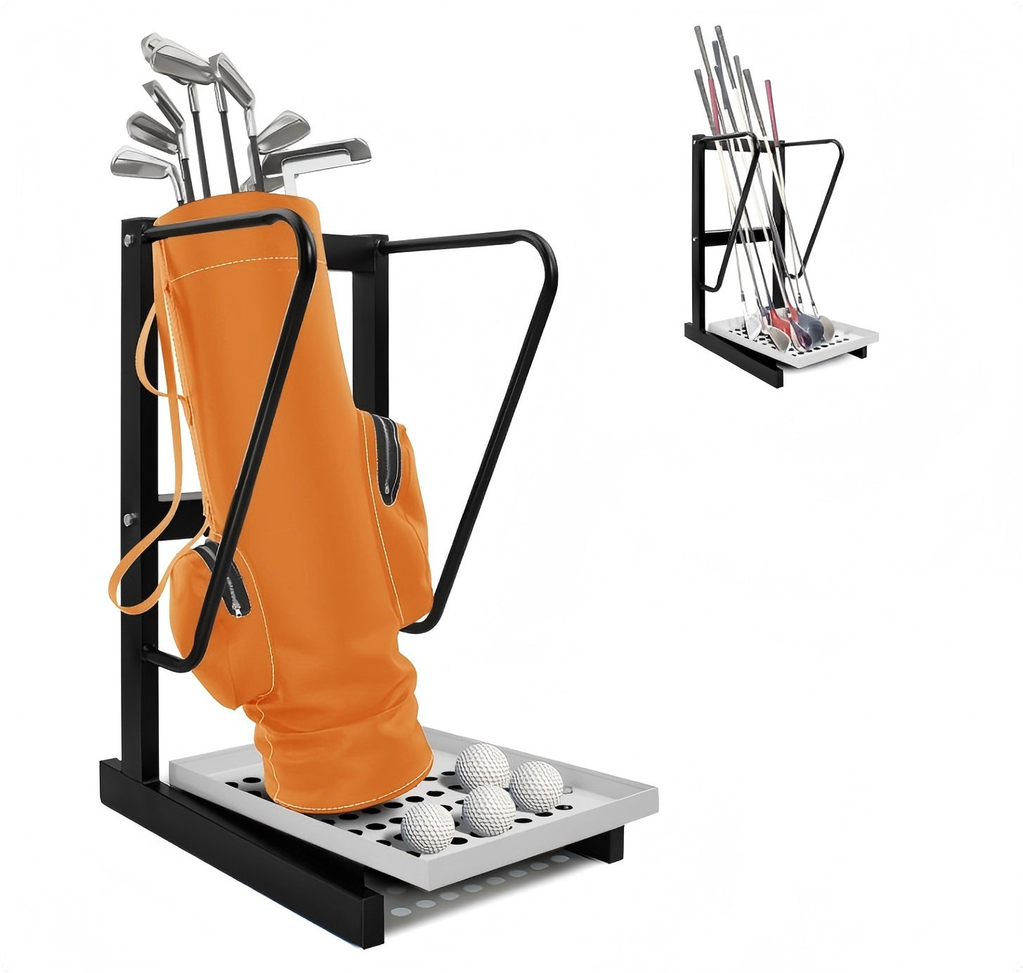 Rebrilliant Thickened Steel Golf Bag Stand, Golf Bag Rack For Single ...