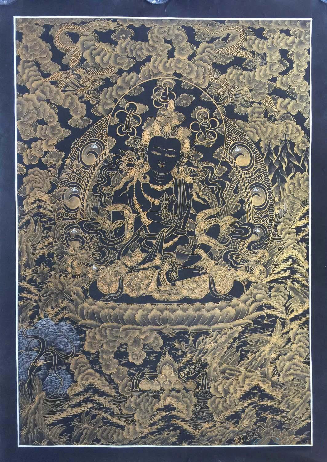 Exotic India Vajrasattva Kalo Sunaulo (Golden Black) Thangka ...
