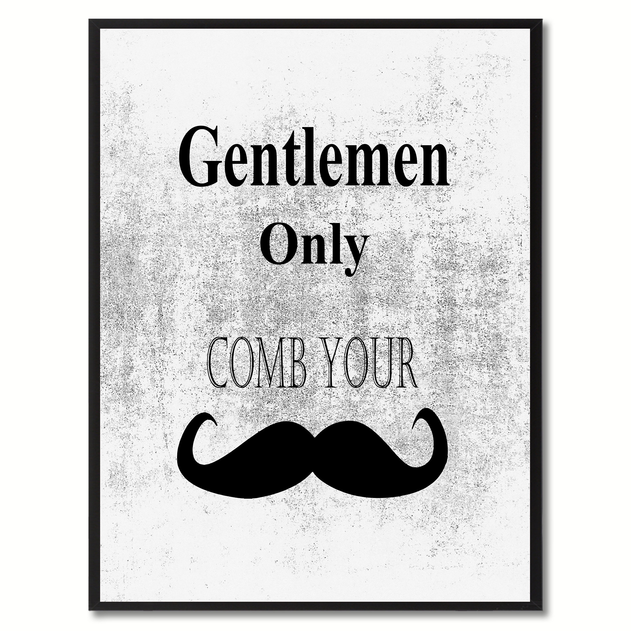 Trinx Gentlemen Only Sign White Print on Canvas with Picture Frame ...