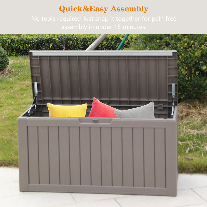 Modern Depo 80 Gallons Water Resistant Polypropylene(PP) Lockable Deck ...