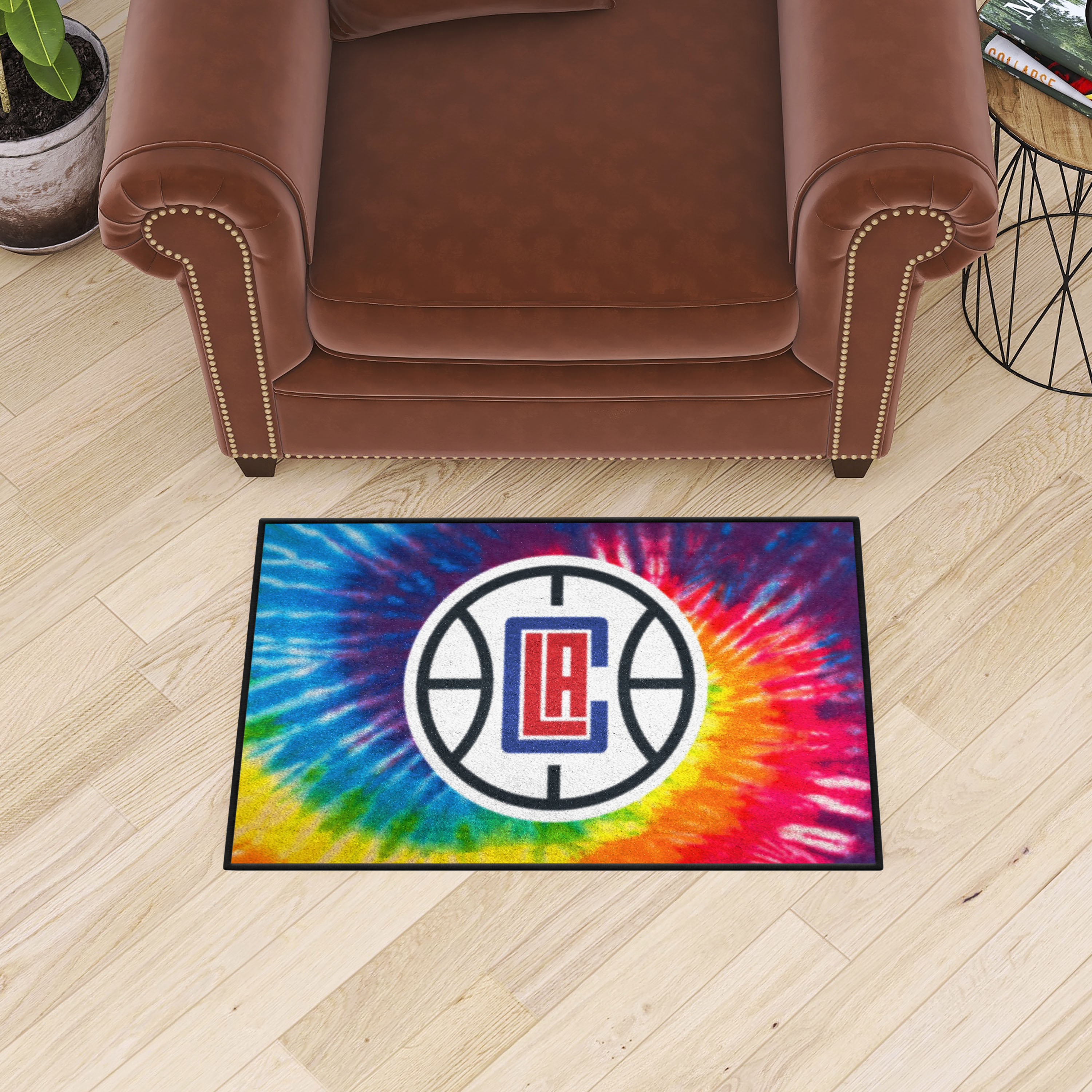 FANMATS Los Angeles Clippers Tie Dye 30" x 19" Non-Slip Indoor Door Mat ...