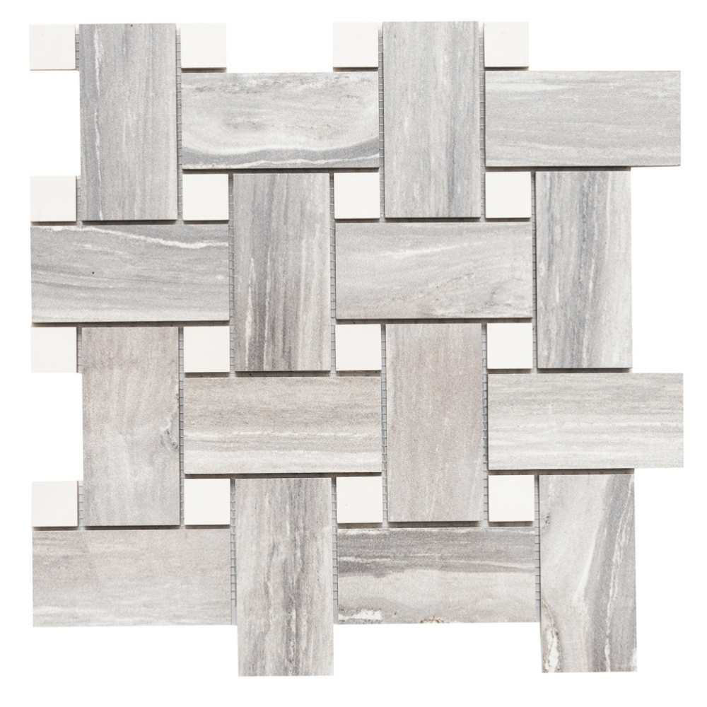 The Tile Life Stately Basketweave 13" x 13" Porcelain Wall & Floor Tile ...