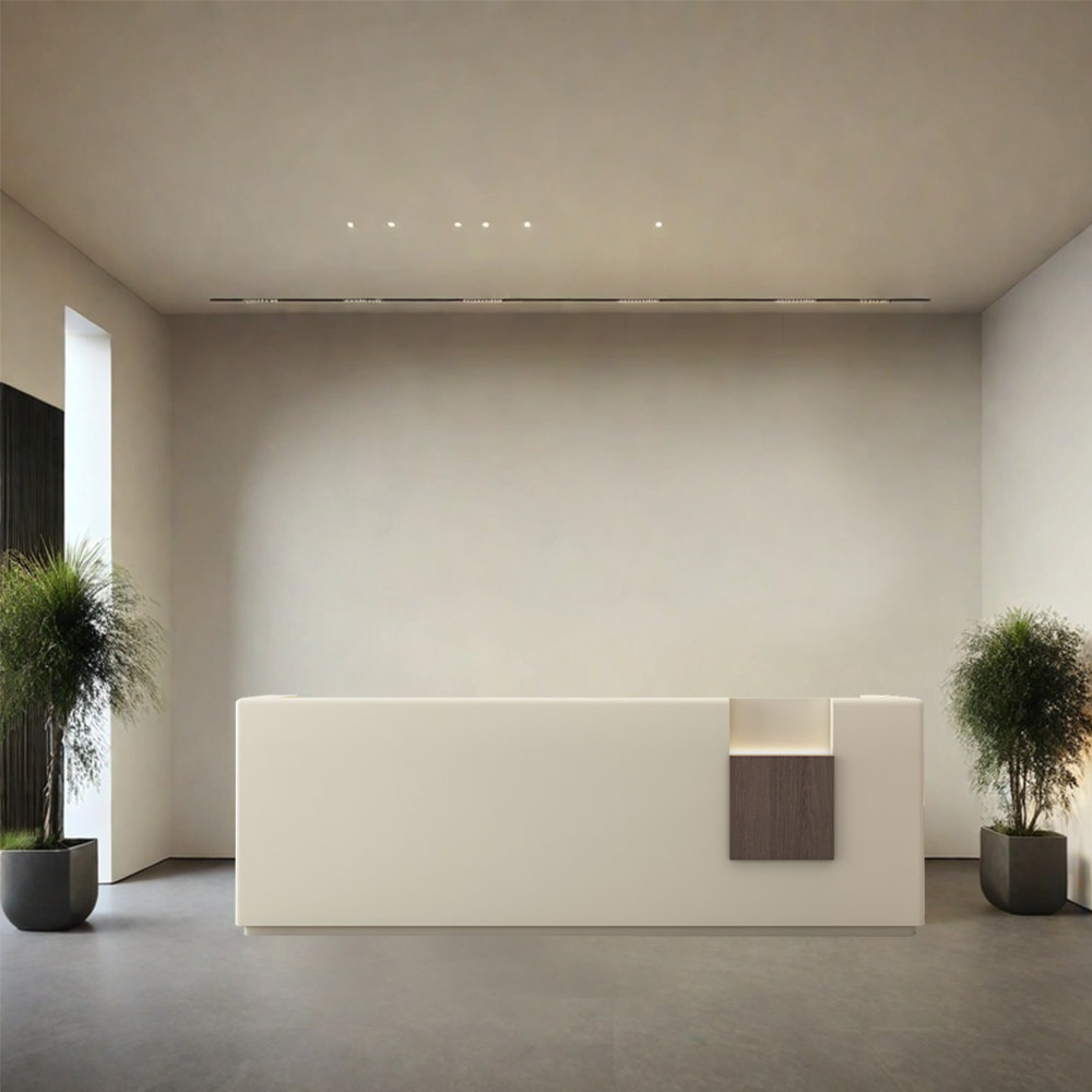 Orren Ellis Modern Welcome Counter with Cashier Station and Storage ...