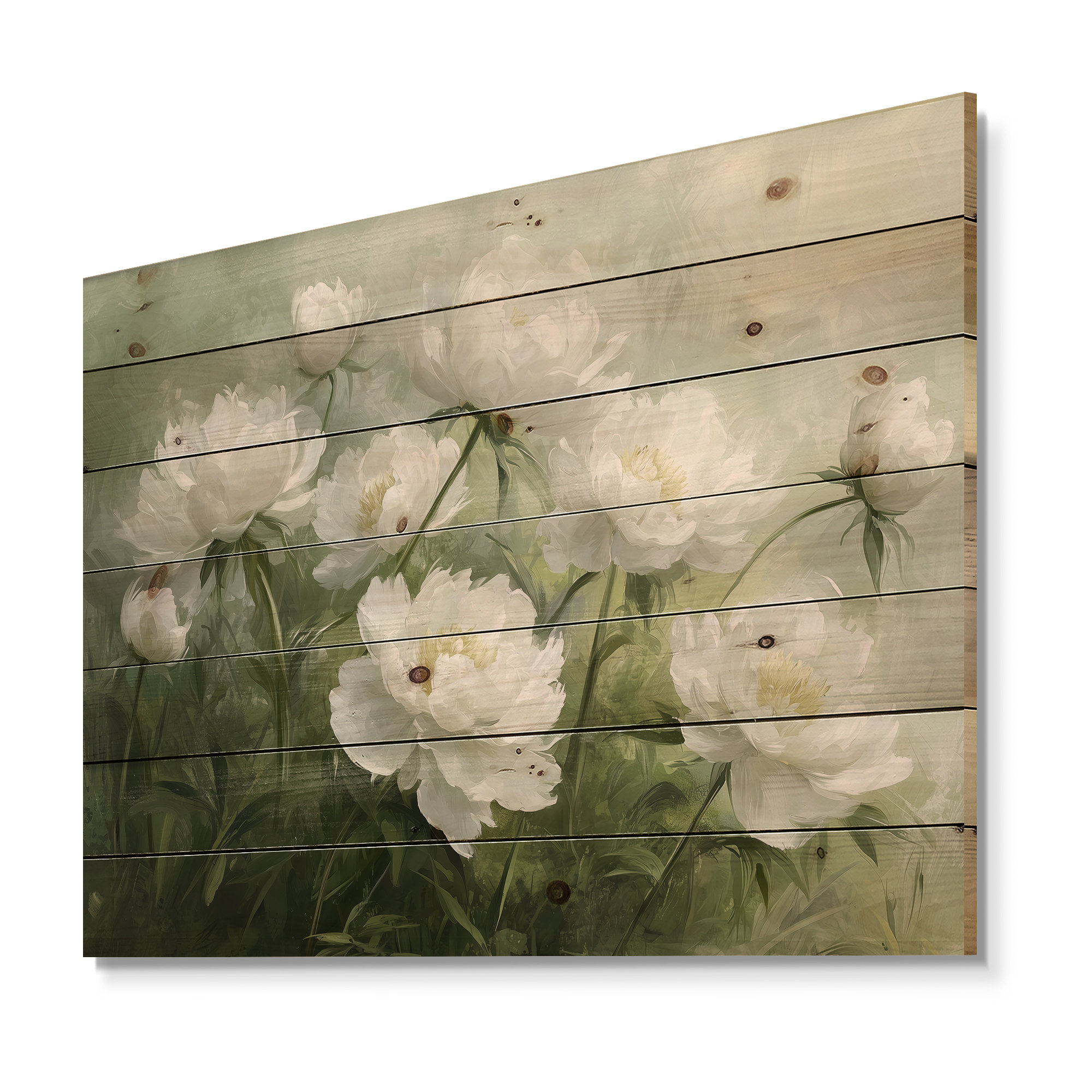 Ophelia & Co. Velvet Petals Of Peony Harmony II - Peonies Wood Wall Art - On Natural Pine Wood ...