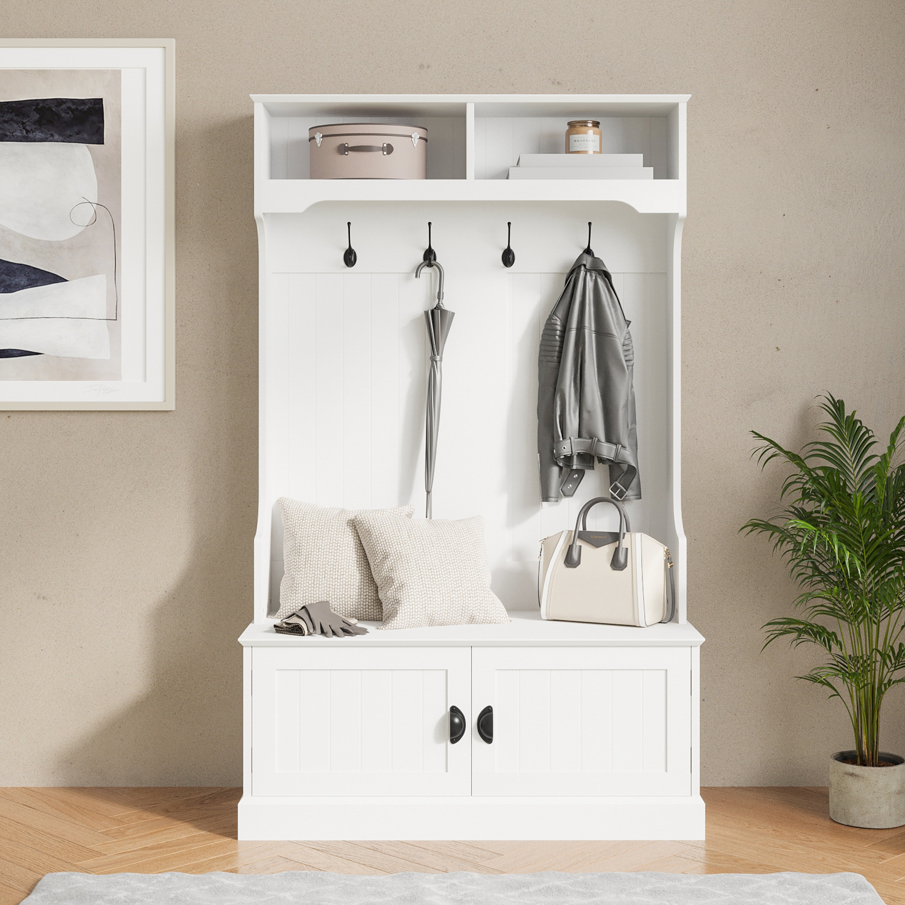 Lark Manor™ Amecia Hall Tree with Bench and Shoe Storage & Reviews ...