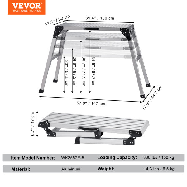 VEVOR Aluminum Folding Step Stool | Wayfair