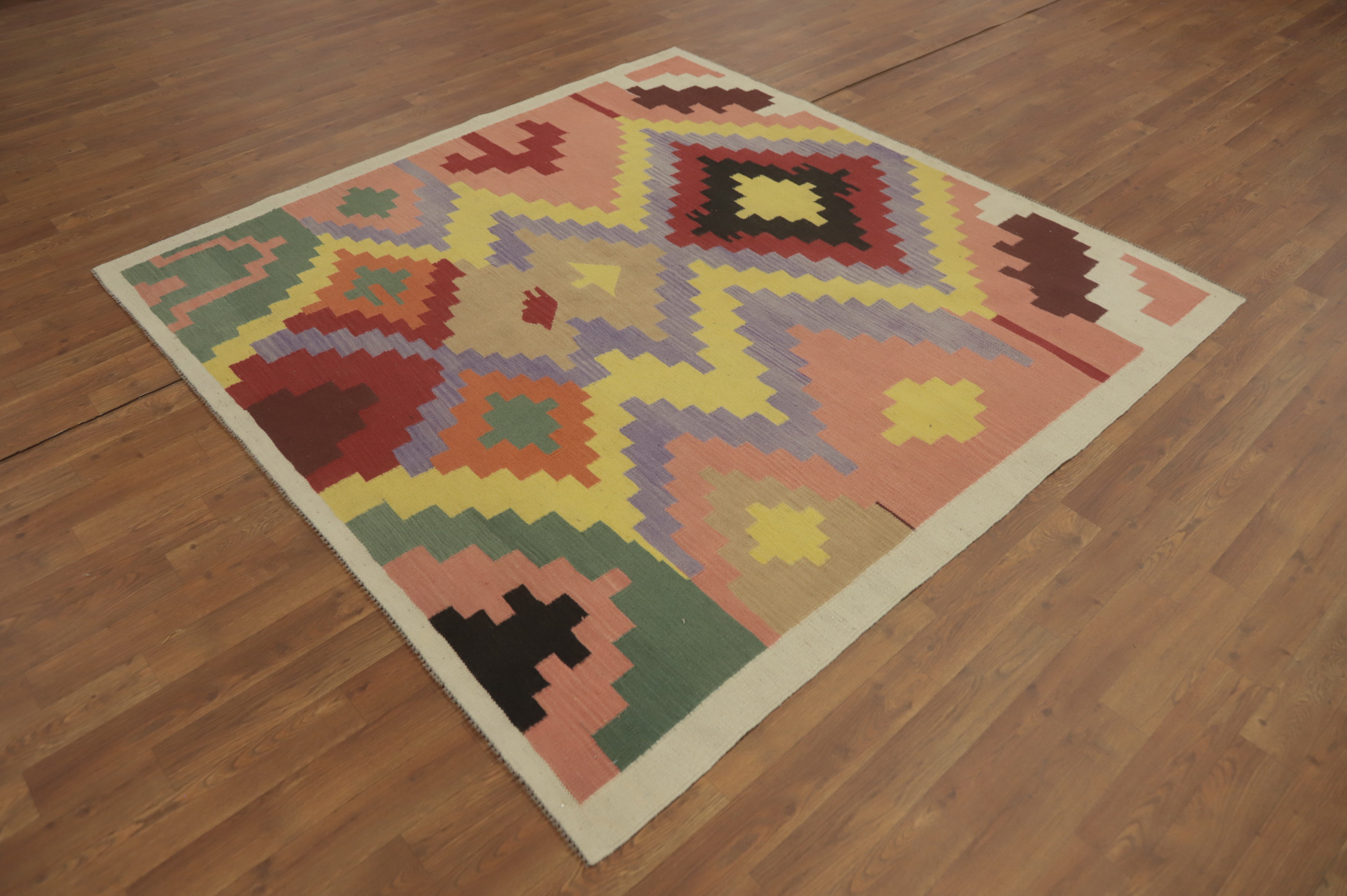 Corrigan Studio® Geometric Kilim Square Area Rug 6x6 | Wayfair