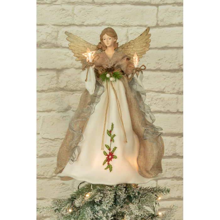 The Holiday Aisle® Fabric Tree Topper - Lighted & Reviews | Wayfair