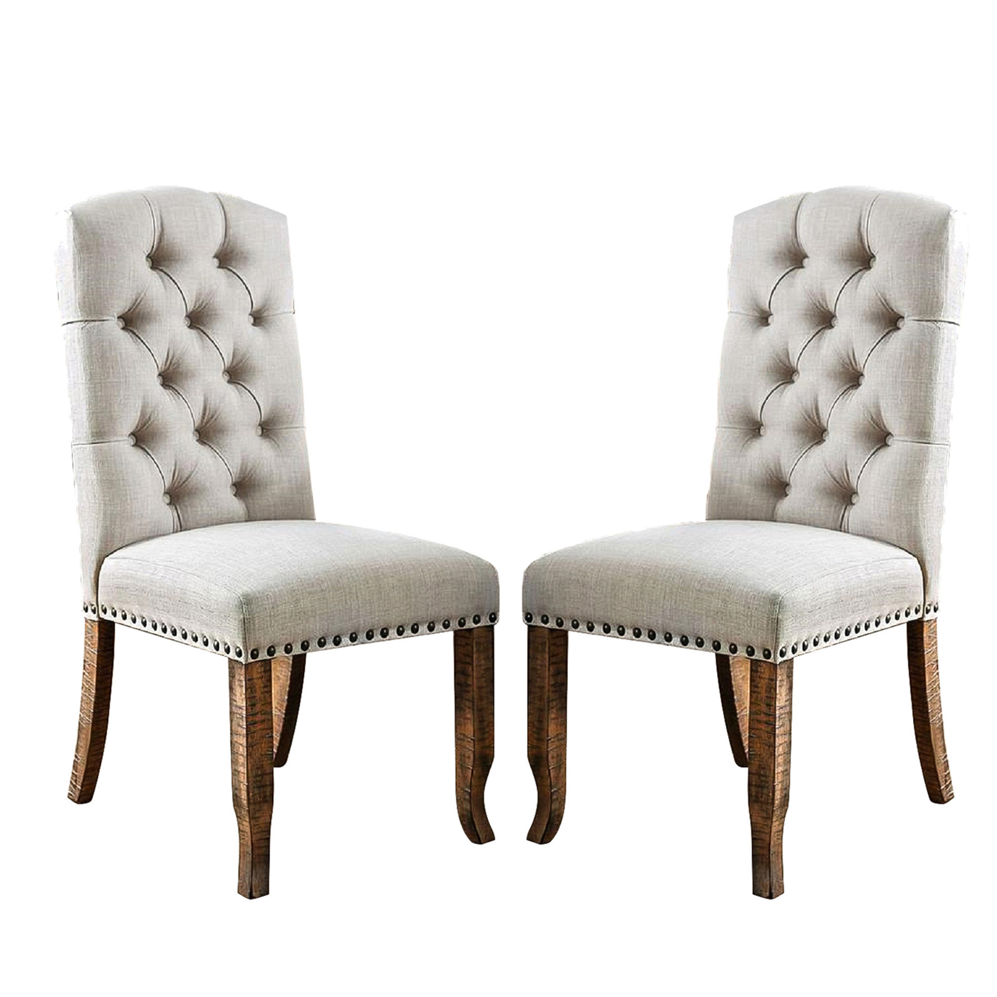 Canora Grey Smauel Tufted Fabric Parsons Chairs Dining Chairs ...