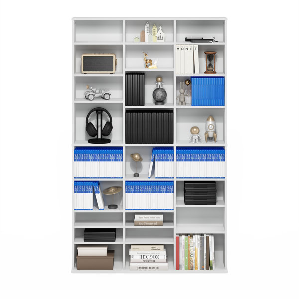 Ebern Designs 24-Shelf Multimedia Media Storage Tower Rack with ...